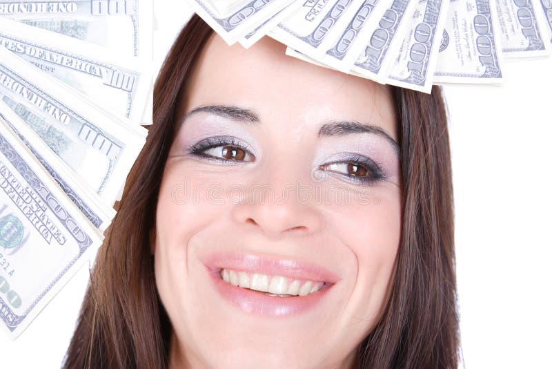 Young lady holding cash stock image. Image of american - 15741365