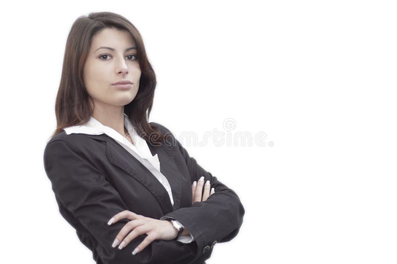 Young Lady Looking in Front Stock Image - Image of business, people ...