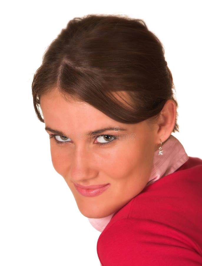 Young lady looking at me stock image. Image of camera - 2224475