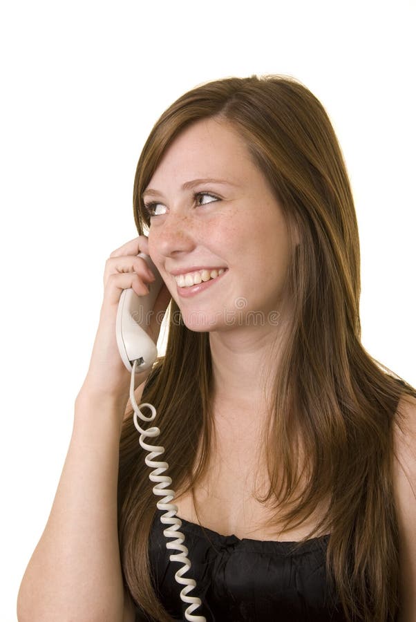 Young lady on phone stock photo. Image of listen, teen - 4854474
