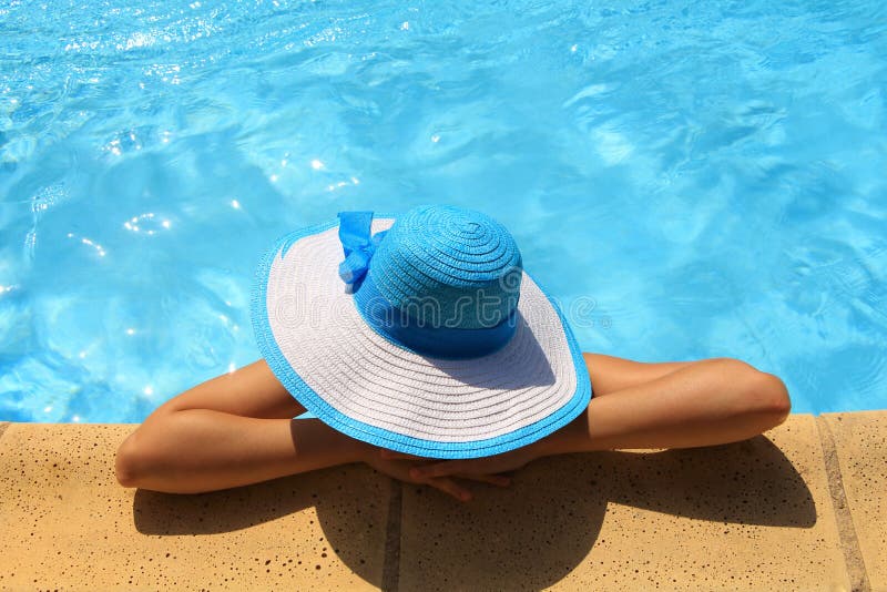 Young Lady In Bikini Sunbathing By Poolside Stock Photo - Image of ...