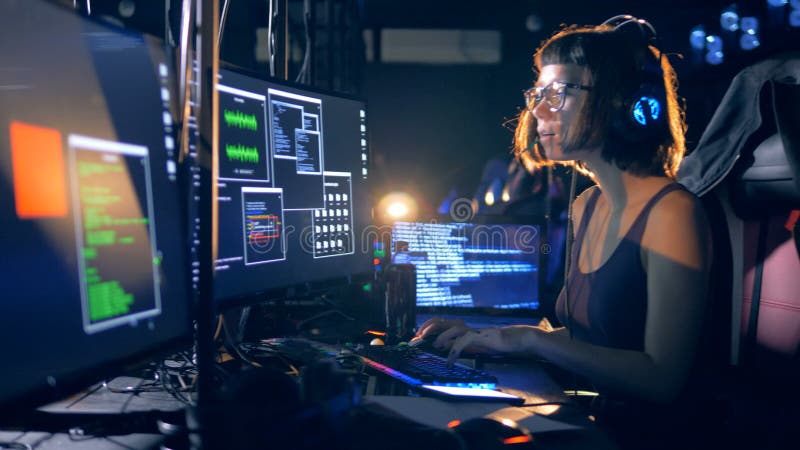 Young Lady with a Robotic Arm is Running Along the Park. Stock Video ...
