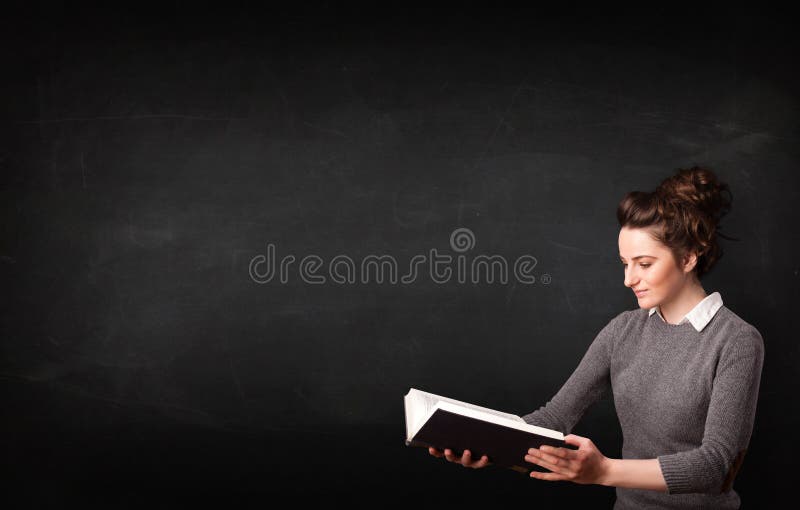 Young lady reading a book stock photo. Image of girl - 34614674