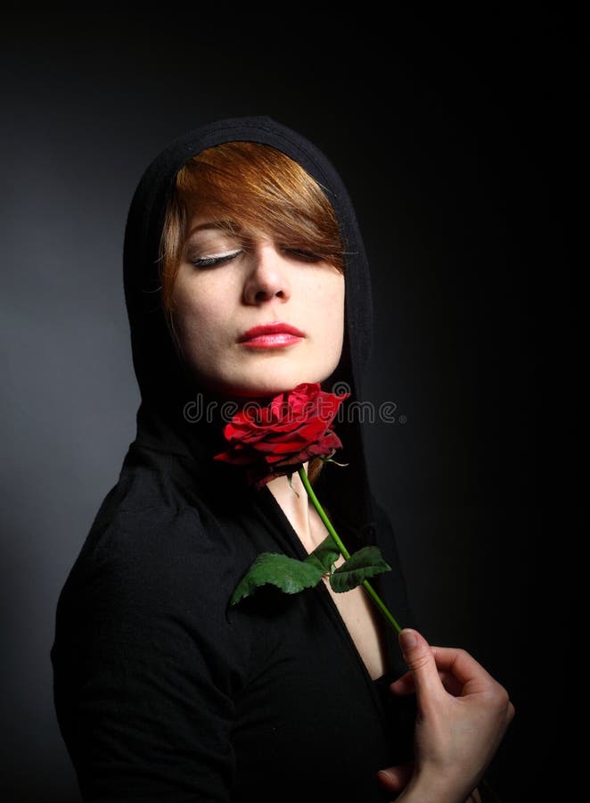 Young lady with rose stock photo. Image of beautiful - 19038874