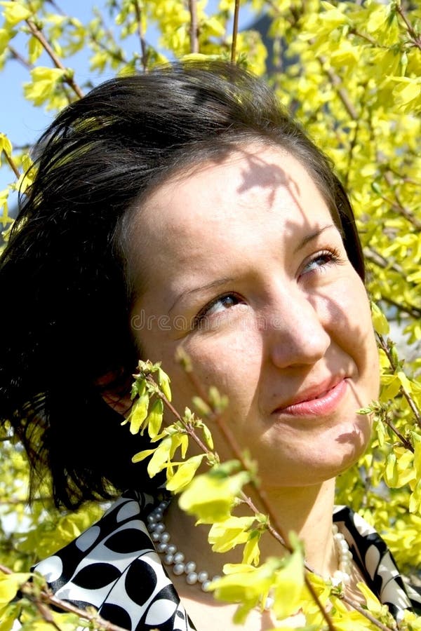 Young lady in spring day stock image. Image of person - 9212677