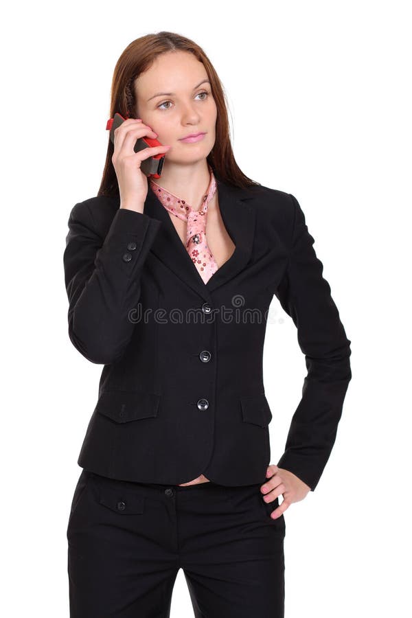 Young Lady Talking on Mobile Phone Stock Image - Image of cellphone ...