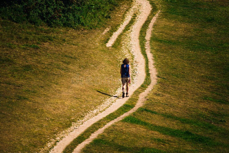 Young Lady Walking on a Public Footpath Stock Photo - Image of person ...