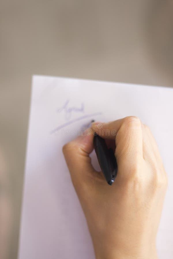 Young Lady Writing on Paper Stock Image - Image of person, adult: 123464947