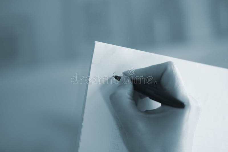 Young Lady Writing on Paper Stock Image - Image of education, female ...