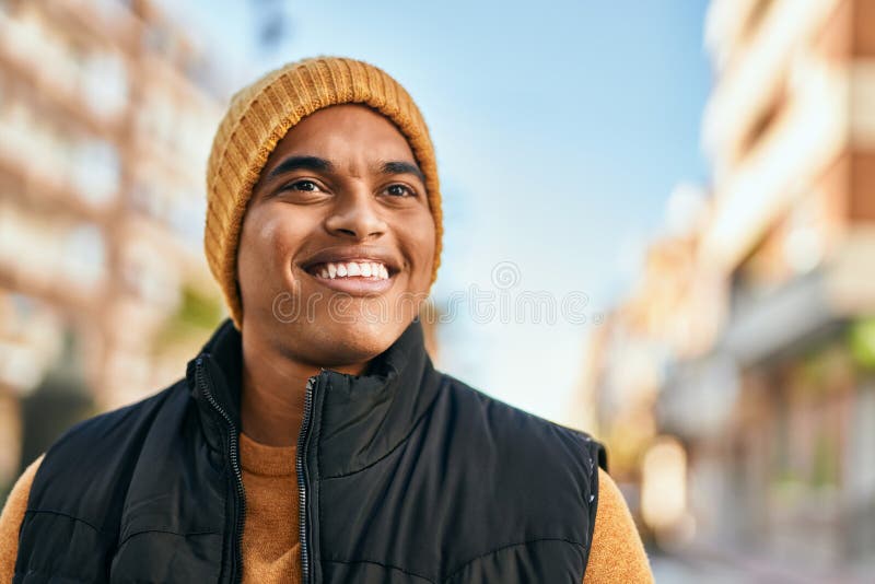 Young Latin Man Smiling Happy Standing at the City Stock Photo - Image ...