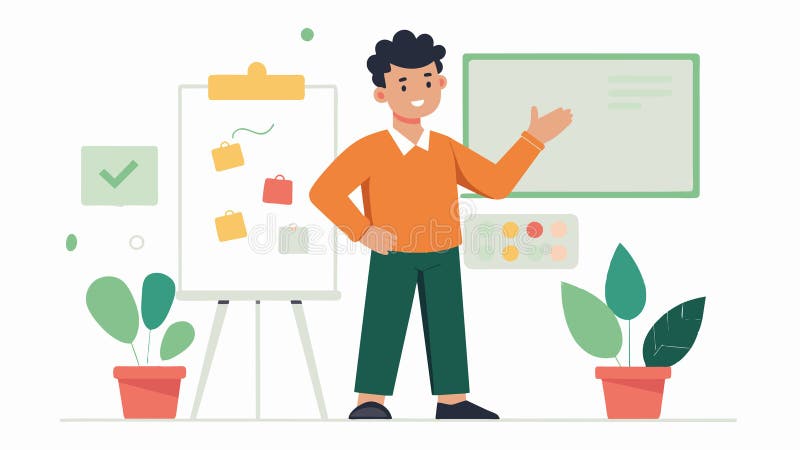 A Young Leader Standing in Front of a Whiteboard Mapping Out a Plan for ...