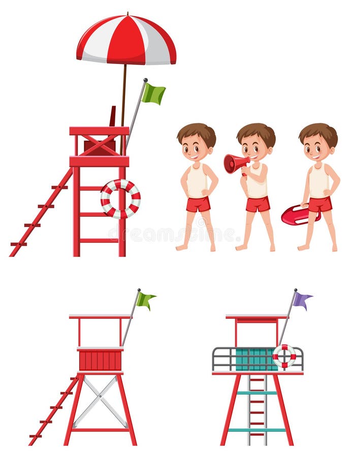 Young Lifeguard Cartoon Character Stock Vector - Illustration of boys ...