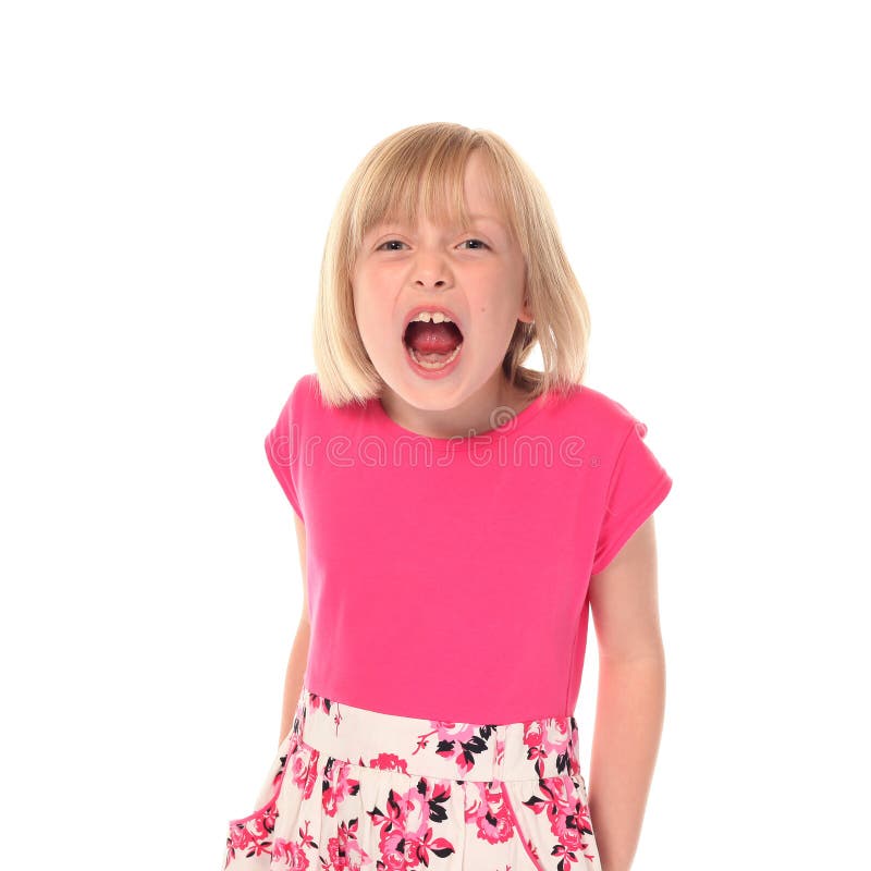 Little girl shouting stock photo. Image of emotion, child - 10133004