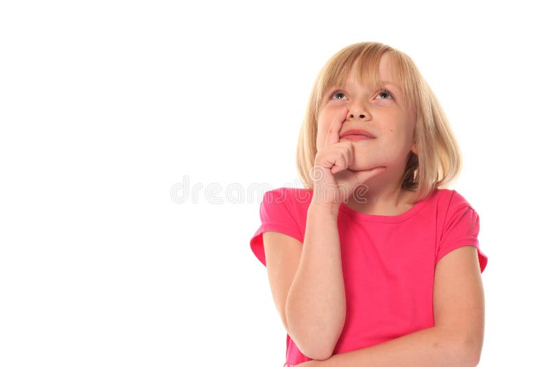 Young little girl thinking stock photo. Image of thinking - 14210272