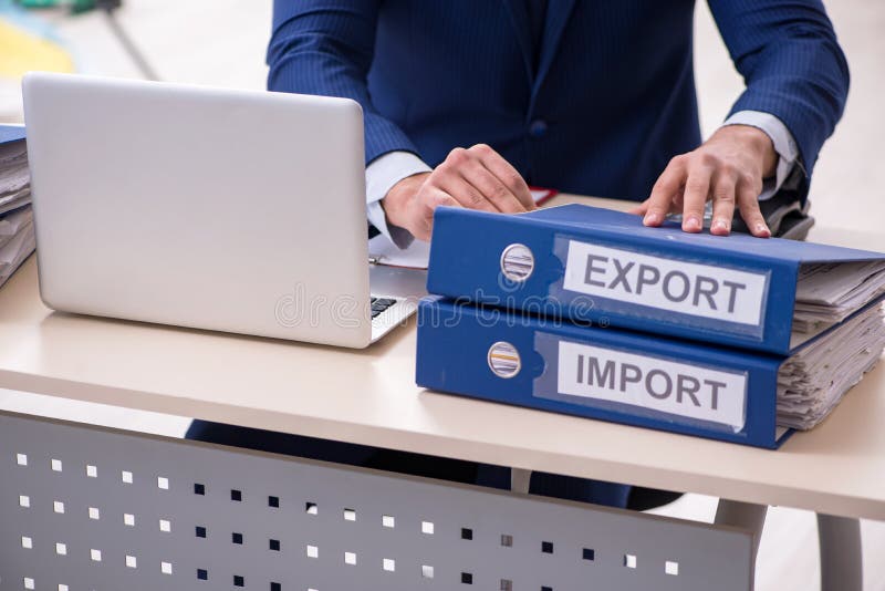 Young Male Logistics Specialist Working in the Office Stock Photo ...