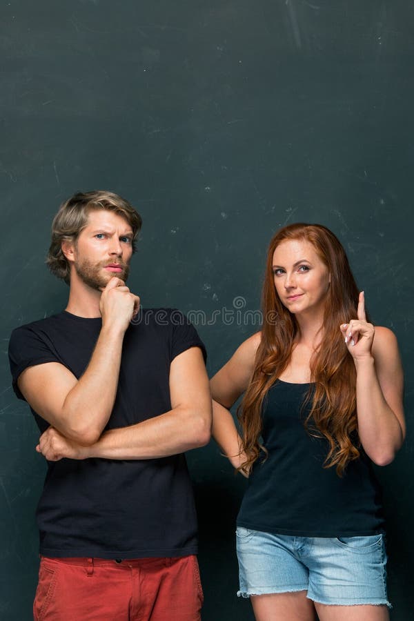 Young Couple Remembering and Thinking about Something Stock Image ...