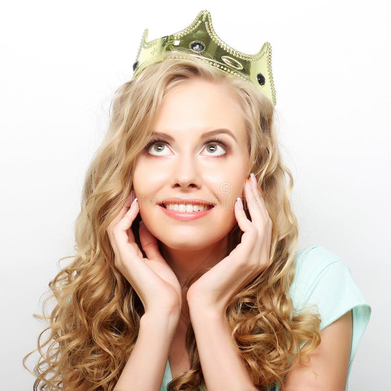 Young Lovely Woman in Crown Stock Image - Image of adorable, attractive ...