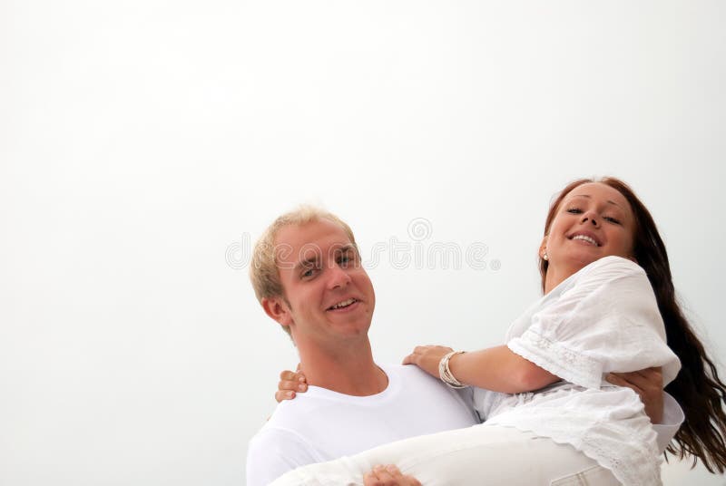 Young Lovers Having Fun by the Beach Stock Photo - Image of romantic ...