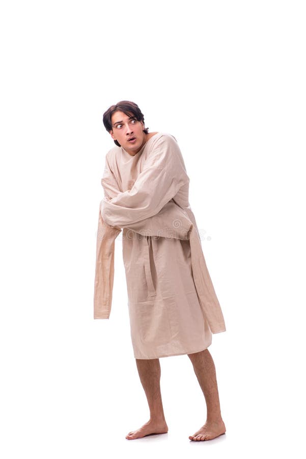 Young Mad Man Isolated on White Stock Image - Image of phobia, hospital ...