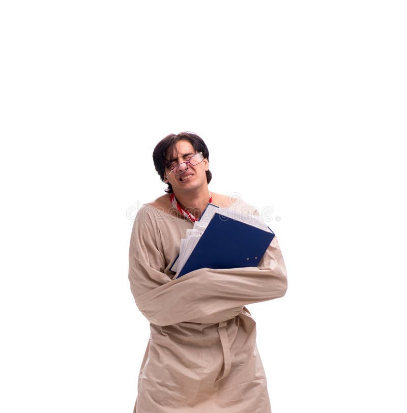 Young Mad Man Isolated on White Stock Image - Image of medical, fear ...