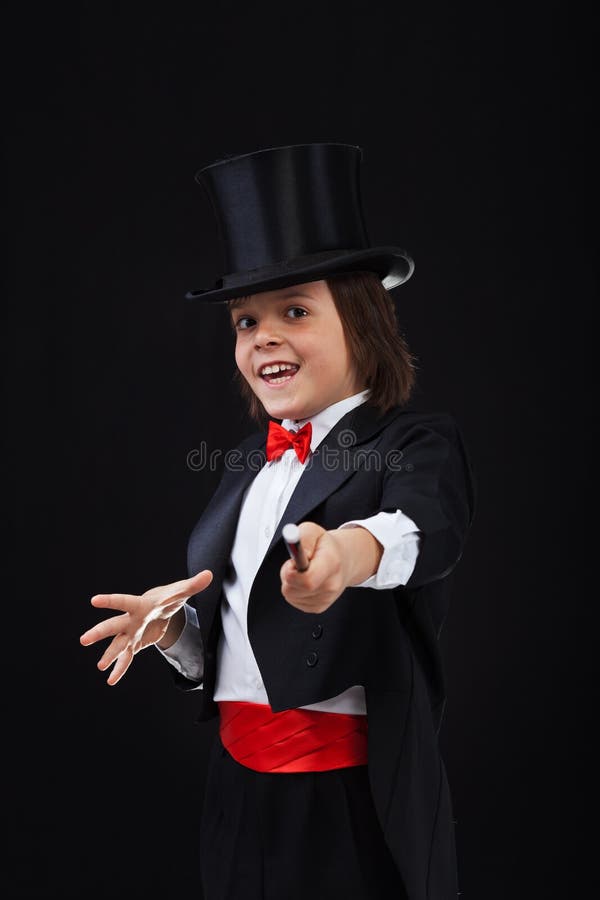 Young Magician Performing a Trick Stock Image - Image of magical, hand ...