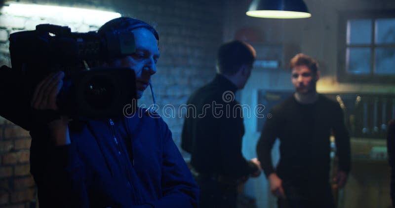 Young Male Actors Doing a Fight Scene Stock Image - Image of cameraman ...