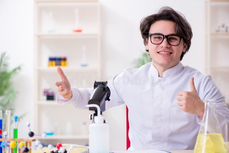 Young Male Biochemist Working in the Lab Stock Image - Image of ...