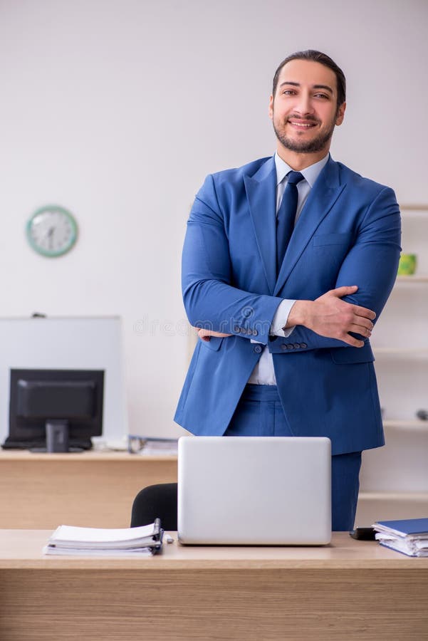 Young Male Businessman Employee Working in the Office Stock Image ...