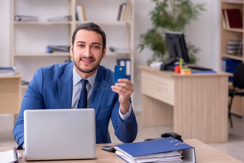 Young Male Businessman Employee Working in the Office Stock Image ...
