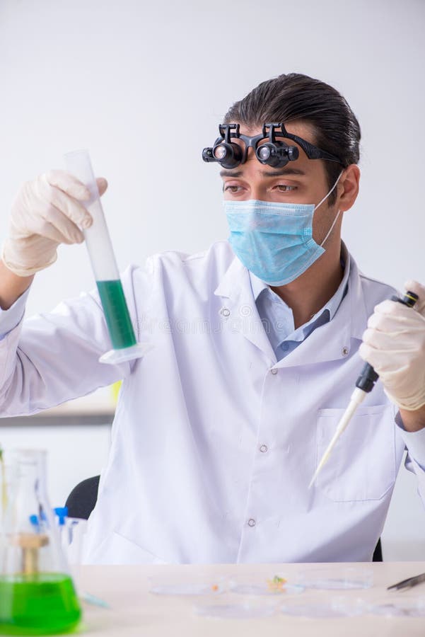 Young Male Chemist Working in the Lab Stock Photo - Image of chemical ...