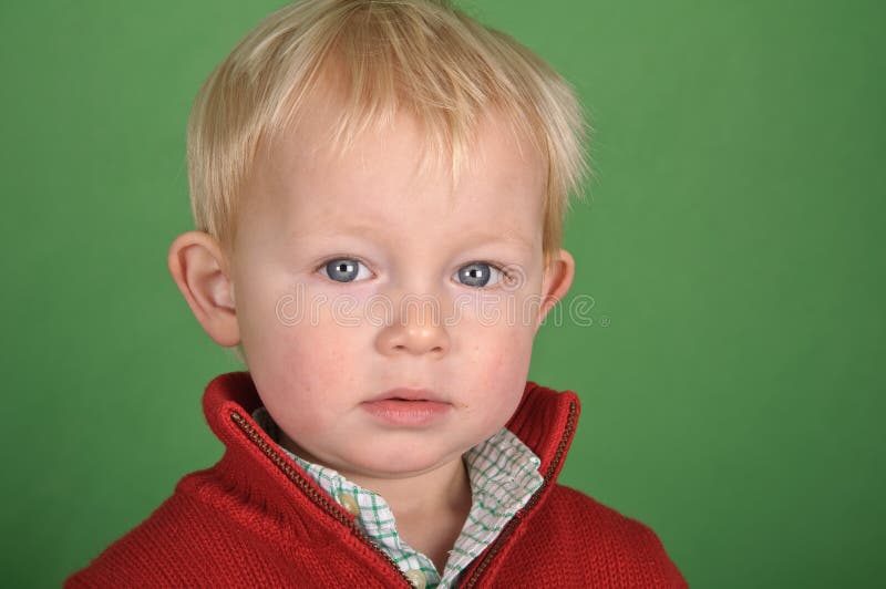 Young Male Child Portrait on Green Screen Stock Photo - Image of male ...