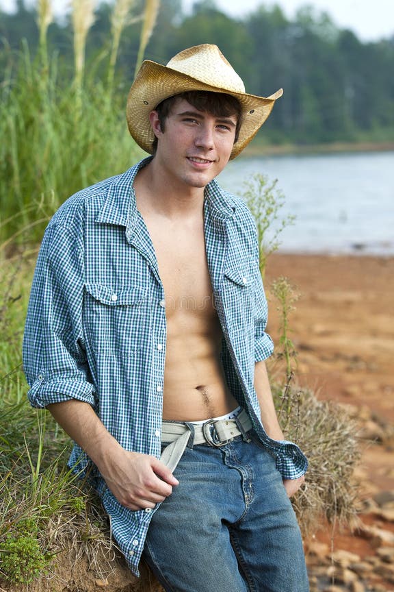 A young male cowboy stock photo. Image of portrait, full - 21124810