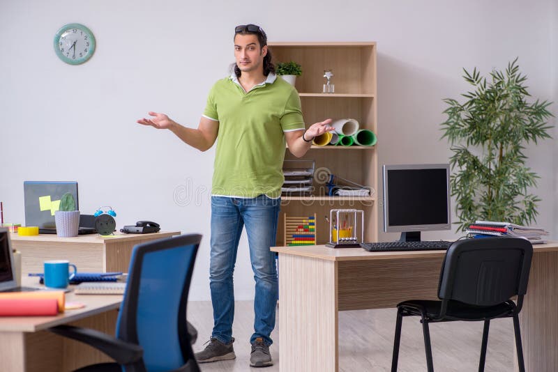 Young Male Designer Working in the Office Stock Photo - Image of colour ...