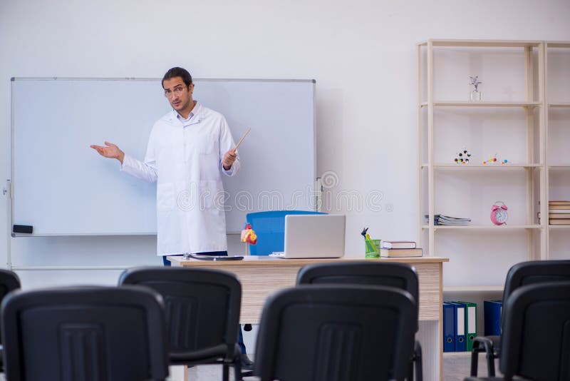 Young Male Doctor Giving Seminar in the Classroom Stock Image - Image ...