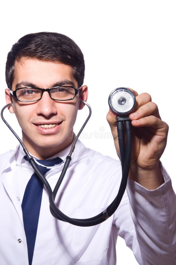 Young male doctor isolated stock image. Image of patient - 44060835