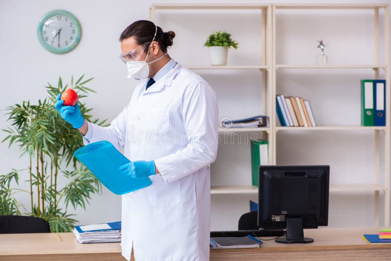 Young Male Doctor Virologist in the Office Stock Image - Image of ...