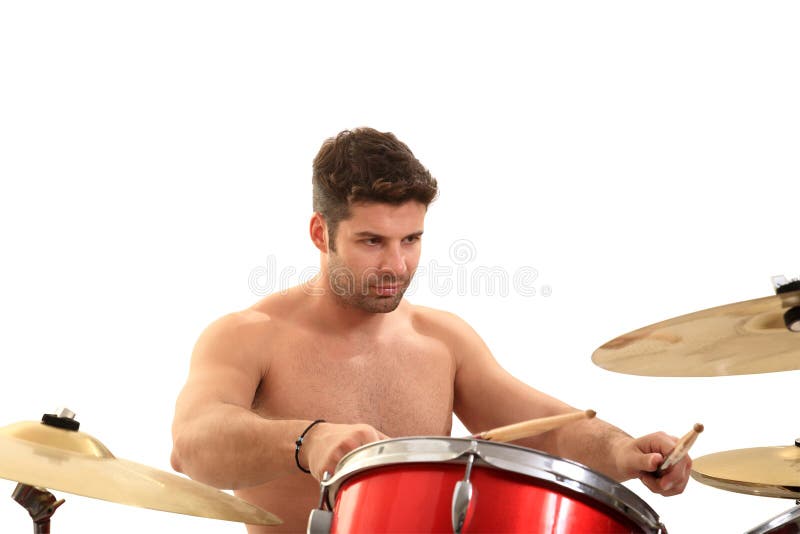 Young male drummer stock image. Image of musical, musician - 24656063