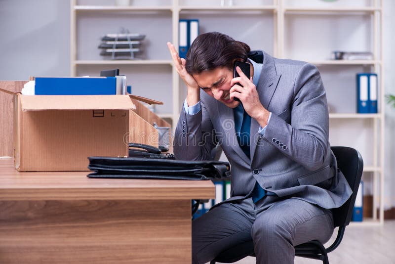 Young Male Employee Being Fired from His Work Stock Photo - Image of ...