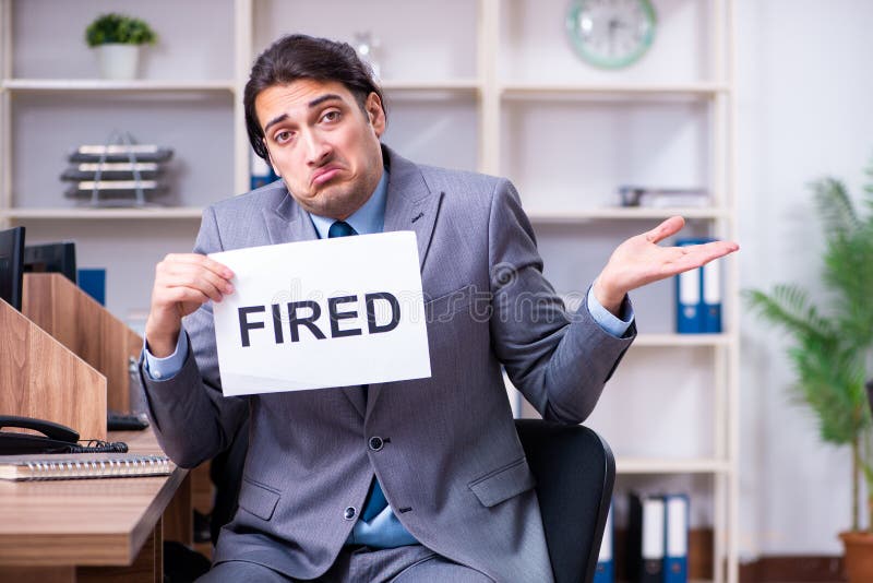 Young Male Employee Being Fired from His Work Stock Photo - Image of ...