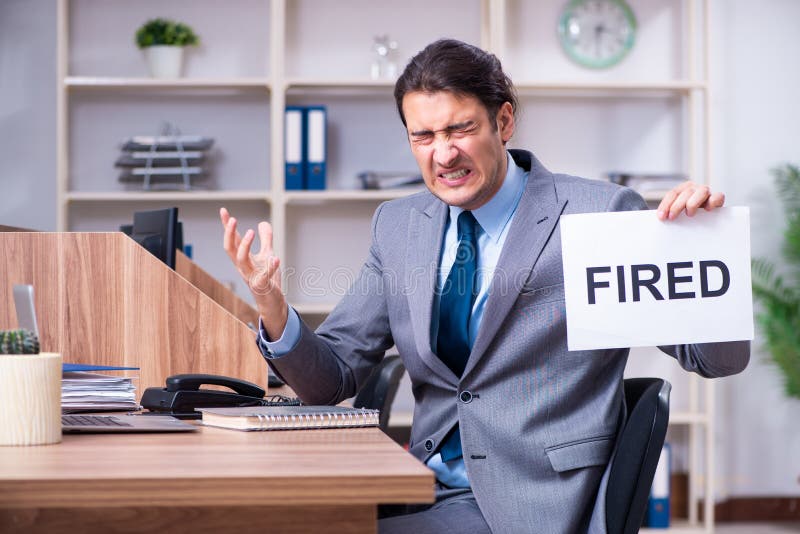 Young Male Employee Being Fired from His Work Stock Image - Image of ...