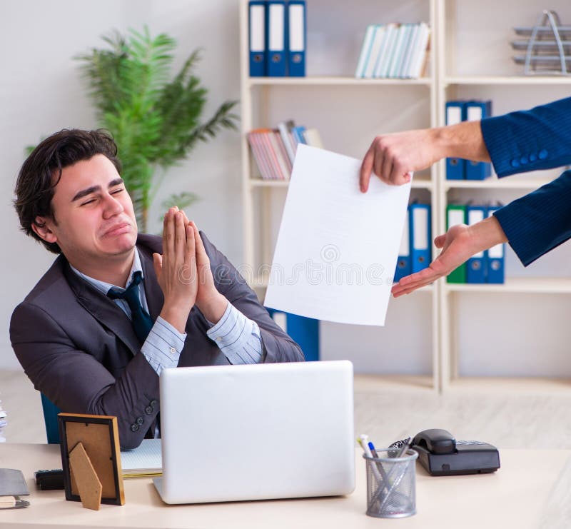 Young Male Employee Being Fired from His Work Stock Photo - Image of ...