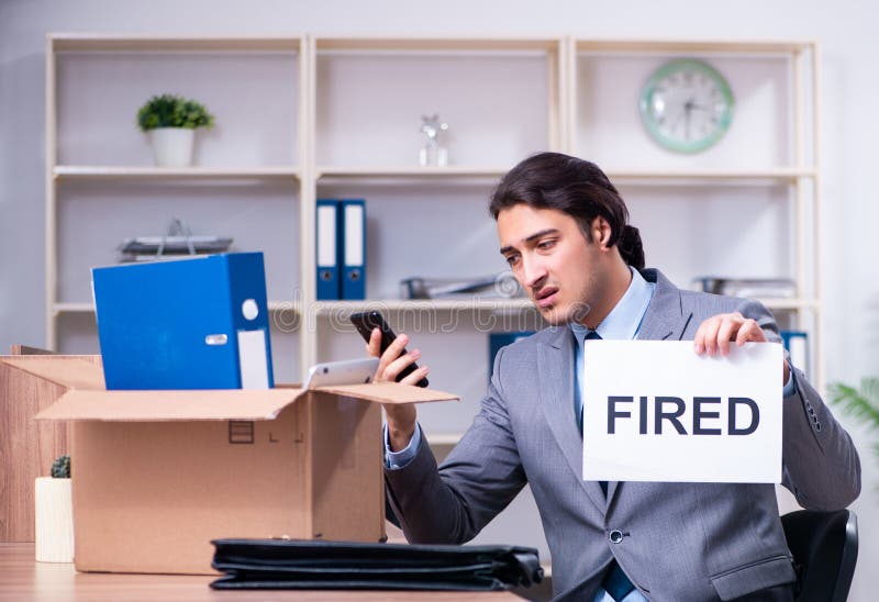 Young Male Employee Being Fired from His Work Stock Photo - Image of ...