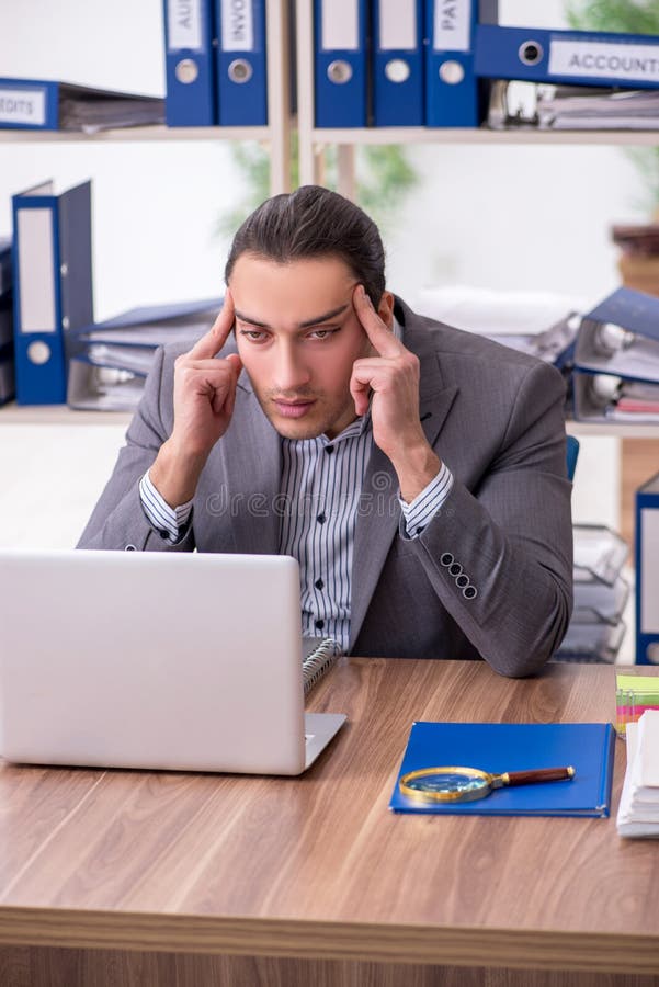 Businessman at the Workplace Stock Image - Image of annual, economic ...