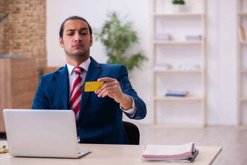 Young Businessman Employee in E-commerce Concept Stock Photo - Image of ...
