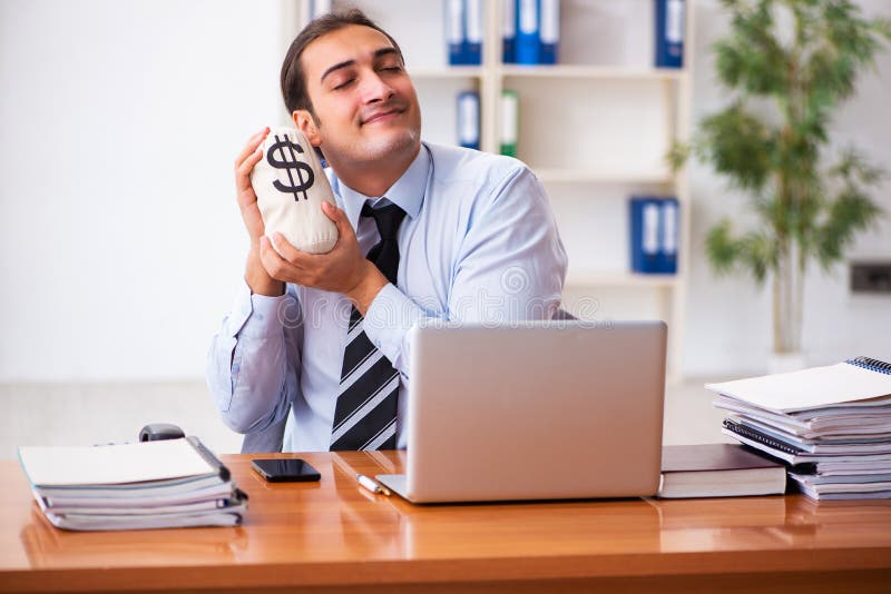 Young Male Employee in Payment Concept Stock Image - Image of manager ...