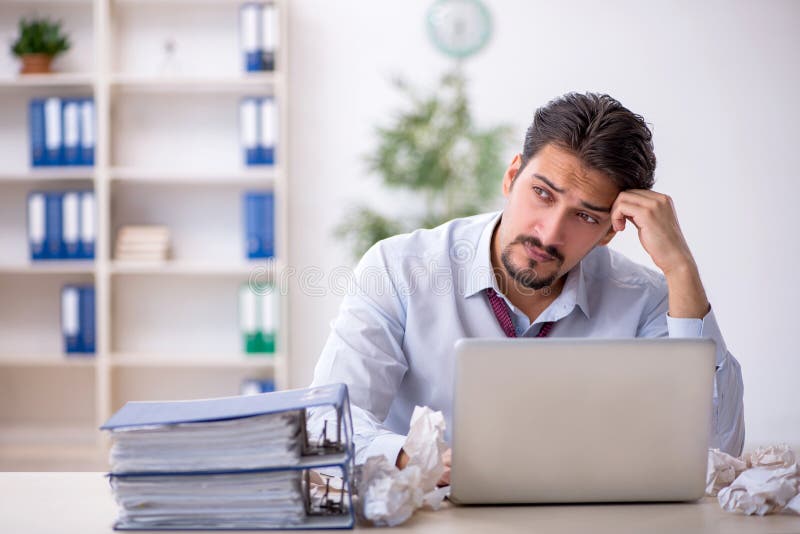 Young Male Employee in Rejected Ideas Concept Stock Image - Image of ...