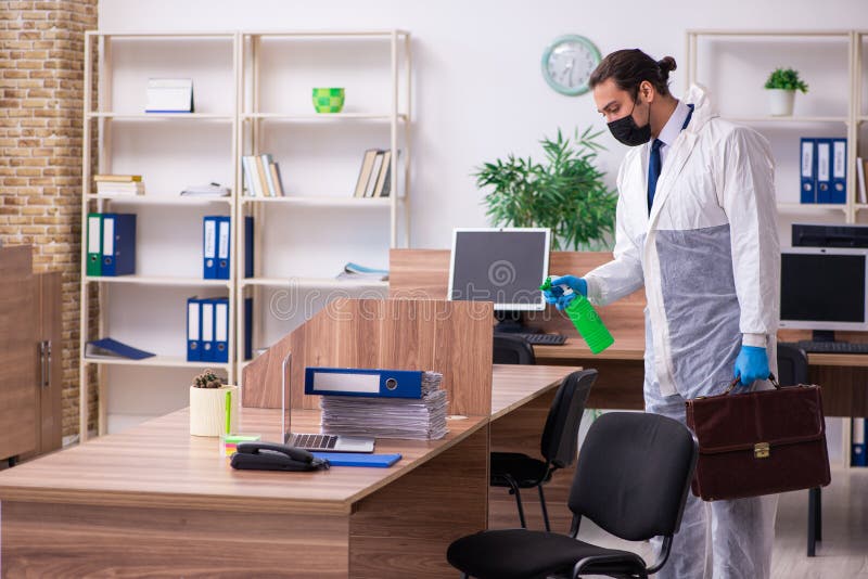Young Male Employee in Self-isolation Concept Stock Image - Image of ...