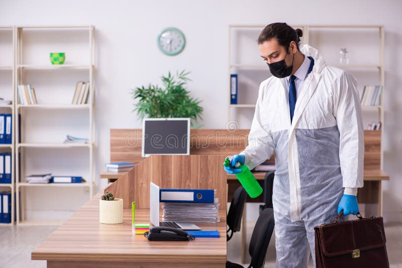 Young Male Employee in Self-isolation Concept Stock Image - Image of ...