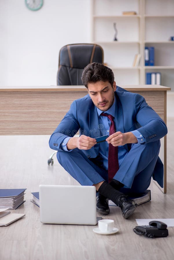 Young Male Employee Unhappy with Excessive Work in the Office Stock ...