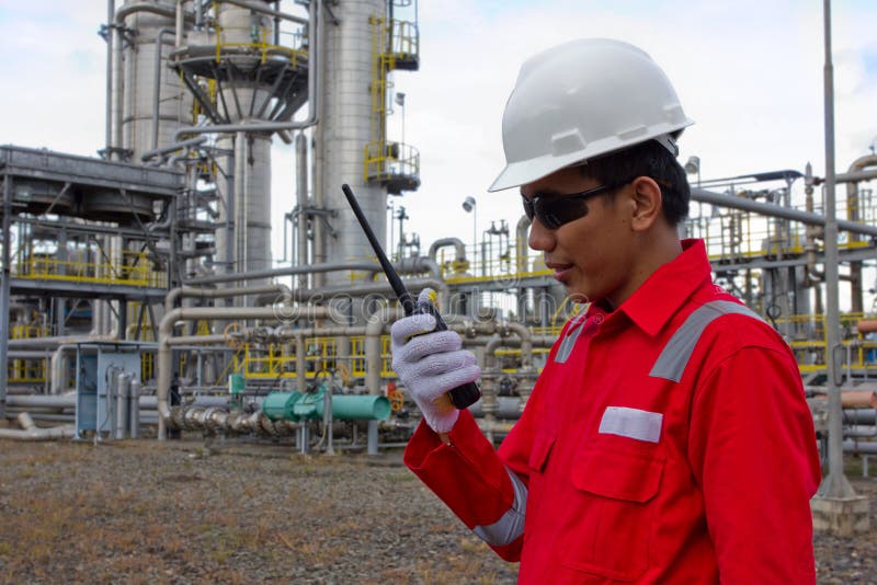 Young Male Engineer Communicating. Stock Photo - Image of construction ...